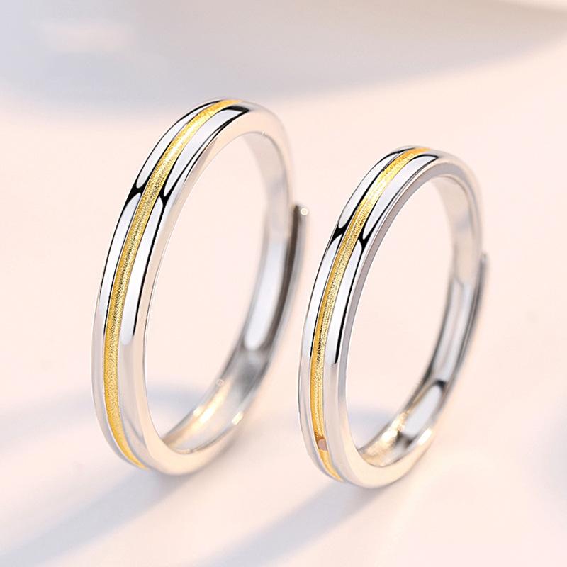 指輪 ペアリング シルバー925 18金メッキ 分色 ジルコニア 太陽モチーフ ファッション小物 創意 デザイン インスタ映え おしゃれ