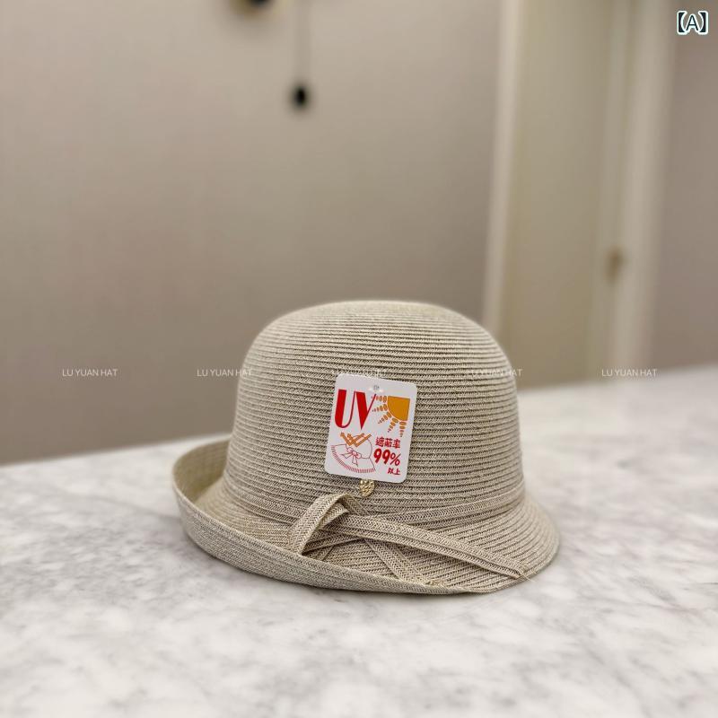 2麦わら帽子 レディース 折りたたみ つば広 ハット UVカット 紫外線対策 日焼け防止 帽子 ストローハット 遮光 赫本風 エレガント 旅行用 海水浴 ビーチ 春夏・カテゴリ: 草帽・適合シーズン: 夏・帽子のタイプ: 円頂・つばのタイプ...