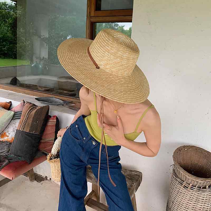 2麦わら帽子 レディース パナマハット 接触冷感 紫外線対策 UVカット 日焼け防止 あご紐付き 大判 春夏 おしゃれ かわいい 海 旅行 女性用 帽子