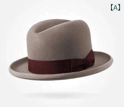 2帽子 男女兼用 保温 ウール ジャズハット 百搭 普段使い 礼装 お洒落 ファッション 秋冬