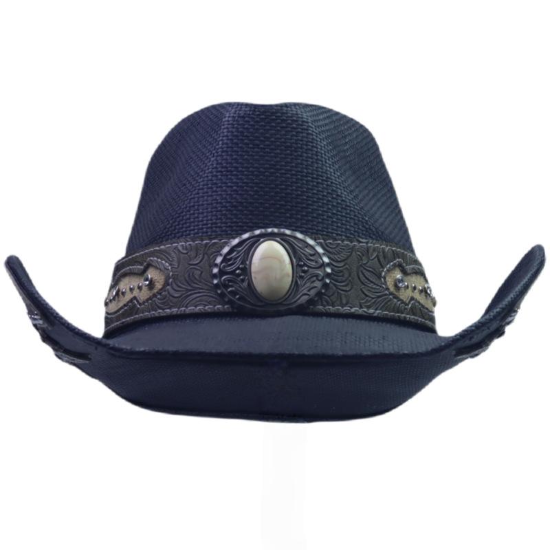 2麦わら帽子 カウボーイハット レディース ウエスタンハット ベルトデザイン パナマ帽 ブリムハット 日よけ UVカット 紫外線対策 おしゃれ かわいい 普段使い リゾート・製品カテゴリ: 草帽・帽子のつばのタイプ: 大きいつば・色: ブラ...