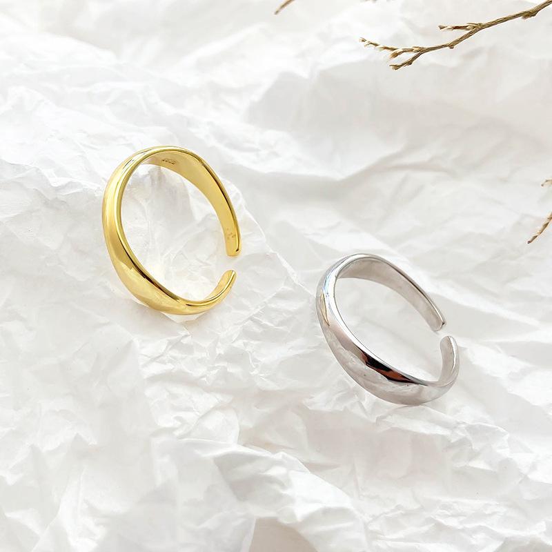 指輪 レディース S925 シルバー シンプル 光沢 オープンリング ファッションリング アクセサリー ジュエリー プレゼント ギフト