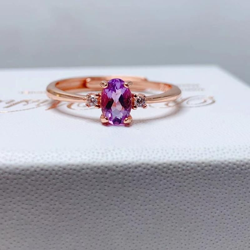 指輪 レディース シルバー925 天然紫水晶 ジルコニア 宝石 ジュエリー アクセサリー シンプル かわいい おしゃれ
