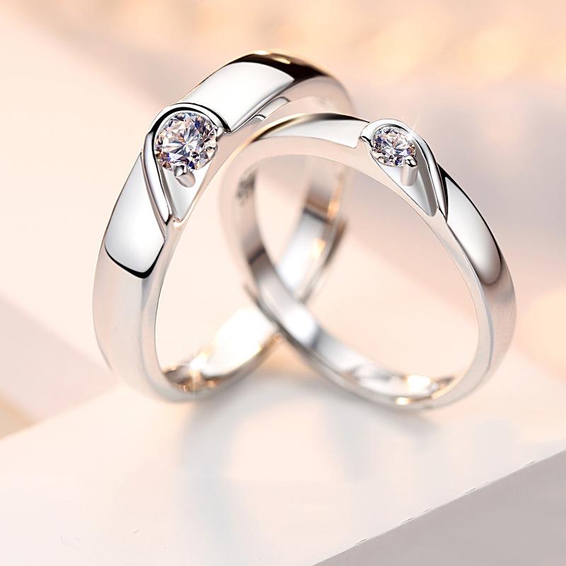指輪 ペアリング 男性用 女性用 シルバー925 結婚 婚約 バレンタインデー 誕生日 記念日 プレゼント[ "・素材: シルバー925", "・デザイン: 幾何学型、愛のハート型", "・...