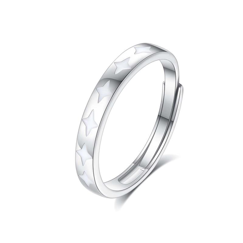 指輪 レディース S925 シルバー 小さめ 高級感 光る 星 月 モチーフ ペア リング ファッション アクセサリー