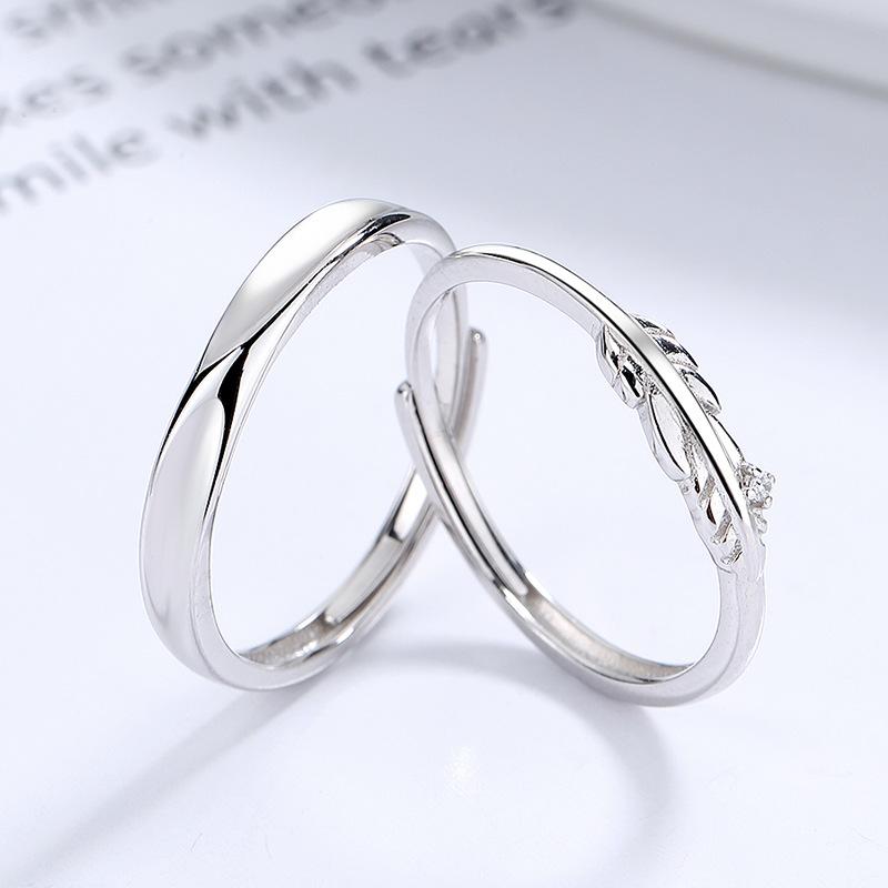 指輪 ペアリング シルバー925 キューピッド フェザー 羽根 小さめ かわいい インスタ映え デザイン カップル お揃い バレンタインデー ギフト・造型: 羽毛・处理工艺: 电镀・样式: 女式・颜色: 女款, 男款・尺码: 开口可调节・流...