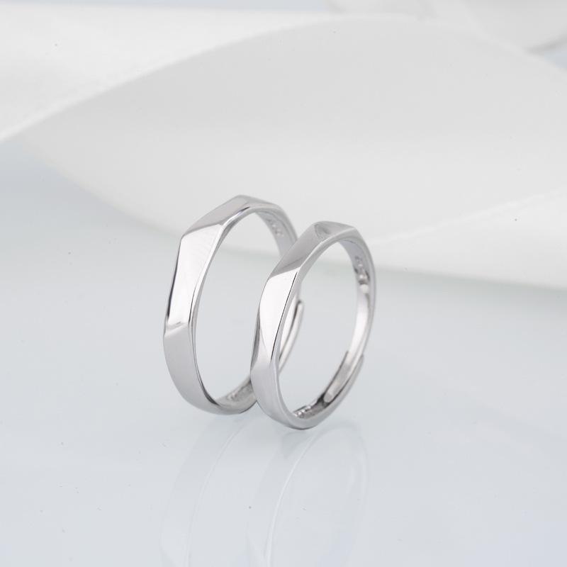 指輪 s925 シルバー リング 立体 菱形 ペアリング ファッション 男女 シルバーアクセサリー