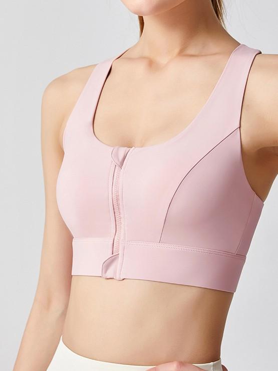 ブラジャー スポーツ レディース 一体型 ジッパー 揺れない ヨガ ウェア 高強度 大きめサイズ 美背 インナー スポブラ 運動 フィットネス