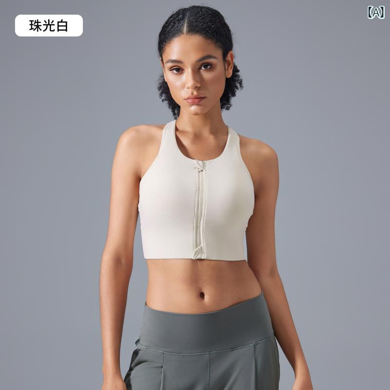 ブラジャー スポーツブラ 一体型 カップ付き 揺れない ヨガウェア 肩紐 調節 美背 インナー
