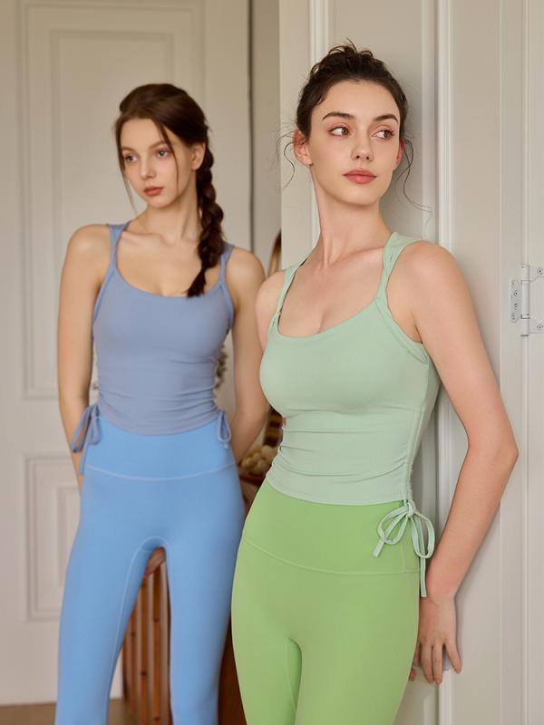 ブラジャー レディース ヨガウェア スポーツブラ 一体型 ノンワイヤー 揺れない 接触冷感 吸湿速乾 インナー キャミソール トップス