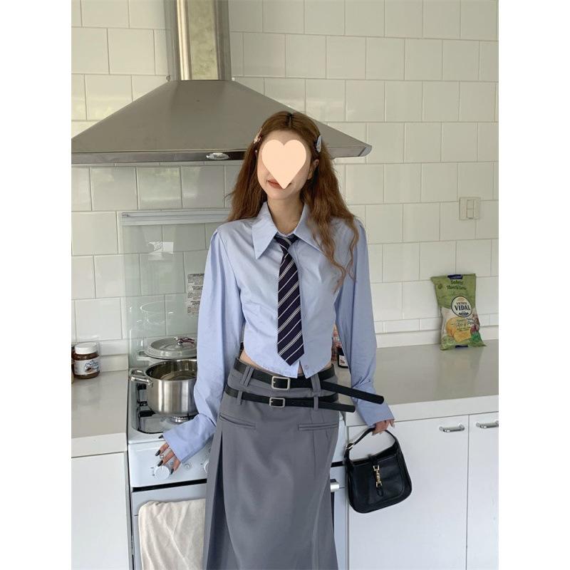 シャツ レディース 長袖 秋服 韓国風 ゆったり ブラウス トップス デザイン かわいい 着痩せ