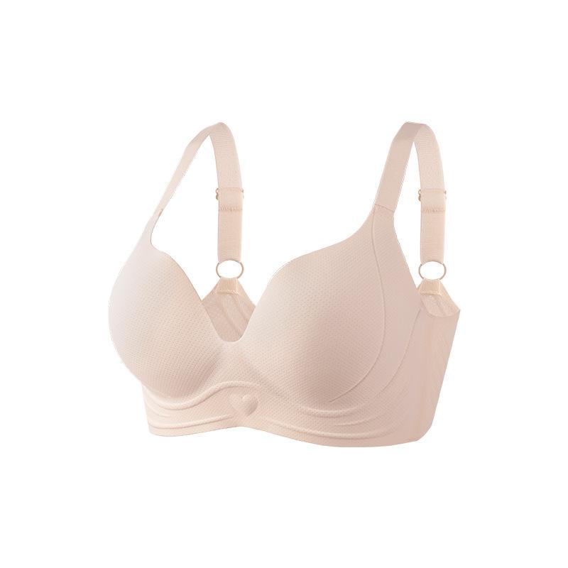 ブラジャー レディース 薄手 大胸 脇高 補正 谷間メイク 垂れ防止 寄せ上げ ノンワイヤー