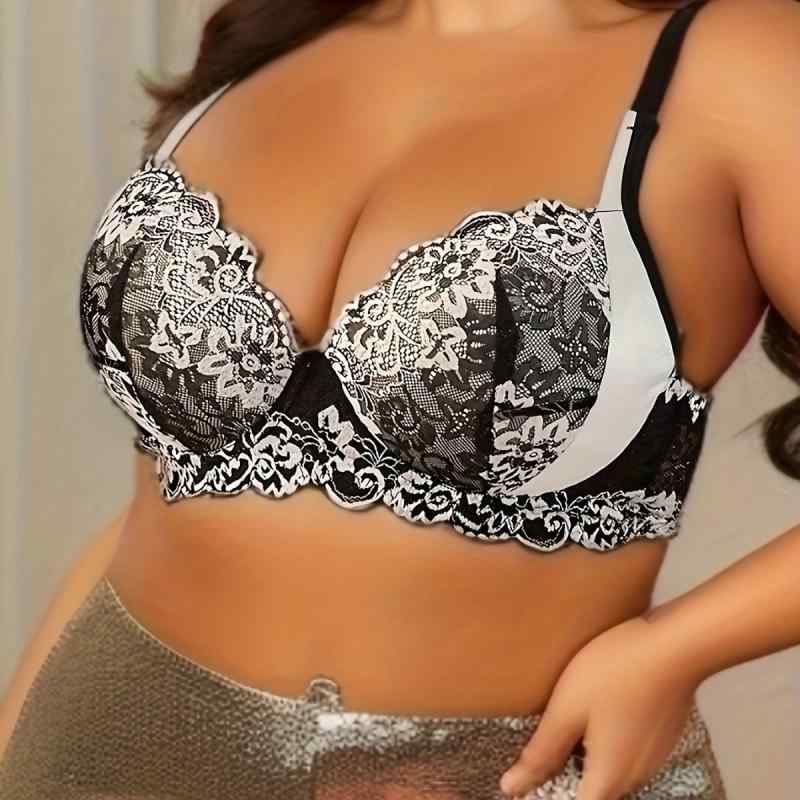 ブラジャー レディース 大きいサイズ 寄せ上げ レース 接触冷感 ノンワイヤー 揺れない 通気性 快適 インナー 女性 下着