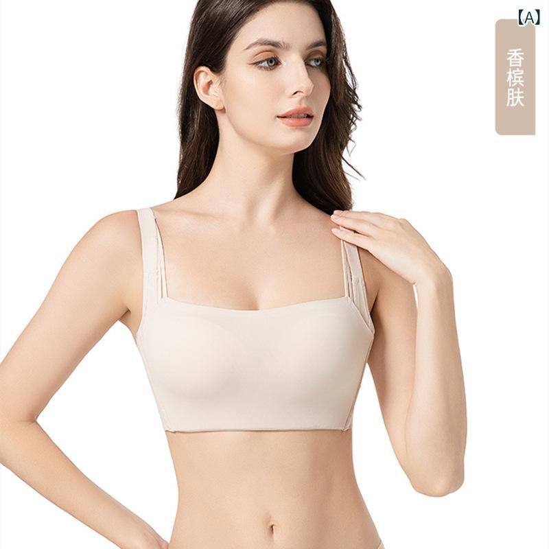 ブラジャー レディース 薄手 大きいサイズ バストアップ 脇高 谷間 垂れ防止 ずれにくい ストラップレス ノンワイヤー・款式: 抹胸型・主な素材: 锦纶・裏地: 锦纶/尼ロン・裏地素材の含有量: 50%-70%・機能: 聚拢,无痕,透气,...