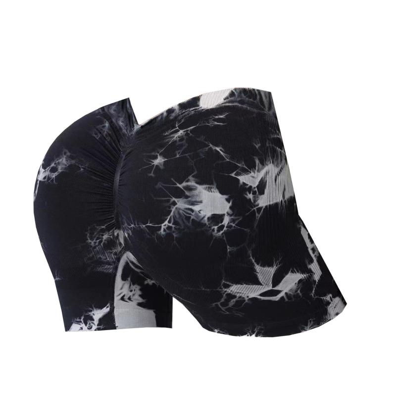 ヨガパンツ レディース 高機能 ショートパンツ ハイウエスト 腹押さえ 美脚 ヒップアップ タイダイ スポーツ トレーニング ウェア 伸縮性 通気性 吸湿 速乾