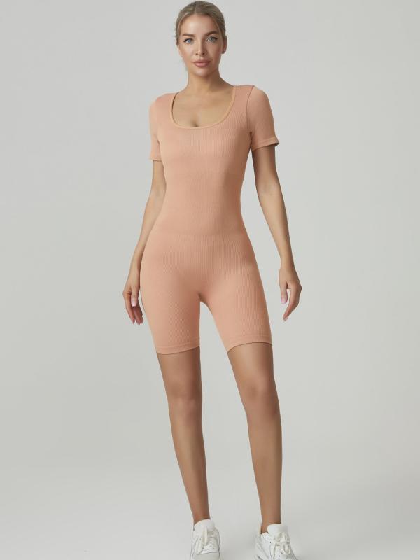 ヨガウェア レディース ランニング スポーツ フィットネス オールインワン 速乾性 伸縮性 無縫製 リブ スタイル 普段使い 春秋