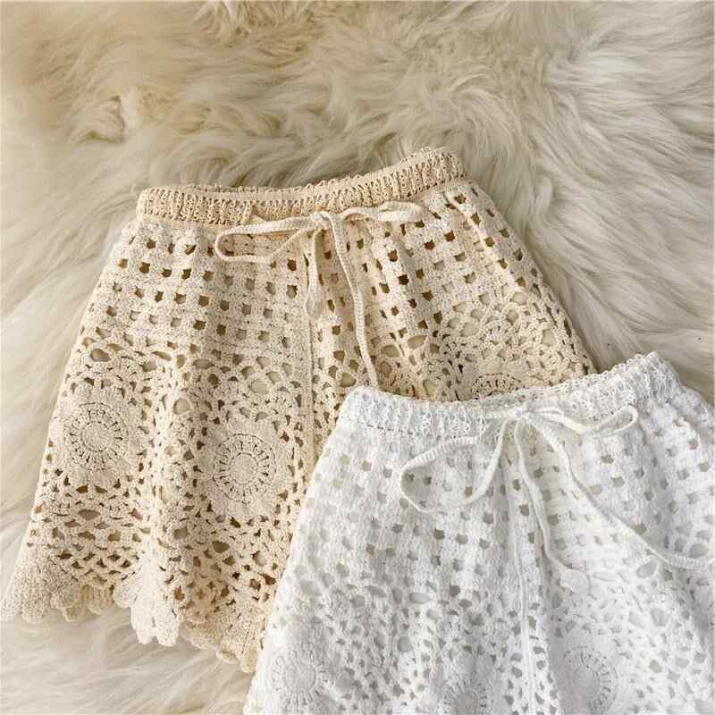 ショートパンツ レディース 春夏 接触冷感 裾レース ワイド キュロット 短パン ルームウェア 部屋着 ゆったり かわいい