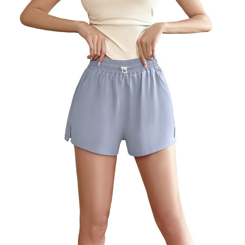 ショートパンツ レディース ヨガ スポーツ ウェア ランニング トレーニング ポケット付き 接触冷感 ストレッチ 伸縮性 ウエストゴム ずれ防止