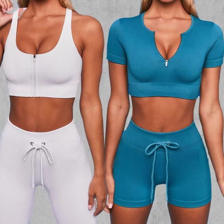 2ヨガ レディース スポーツブラ トップス パンツ セットアップ 接触冷感 トレーニングウェア 半袖 Tシャツ Uネック ジム フィットネス 伸縮性 高級感