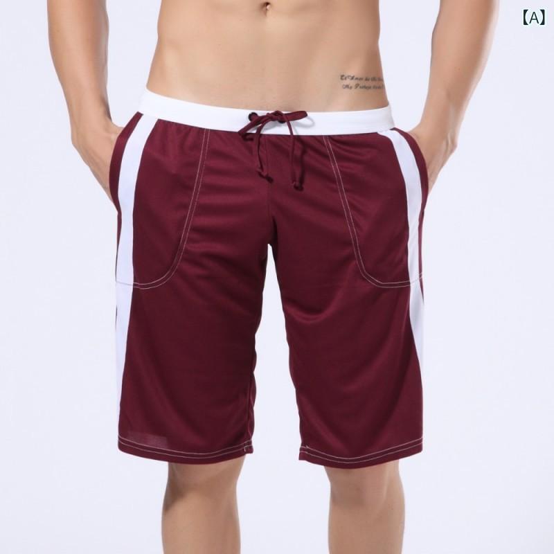 パンツ 男性用 春夏 五分丈 スポーツ 速乾 ハーフパンツ カップル パジャマ シームレス 通気性 ルームウェア 部屋着