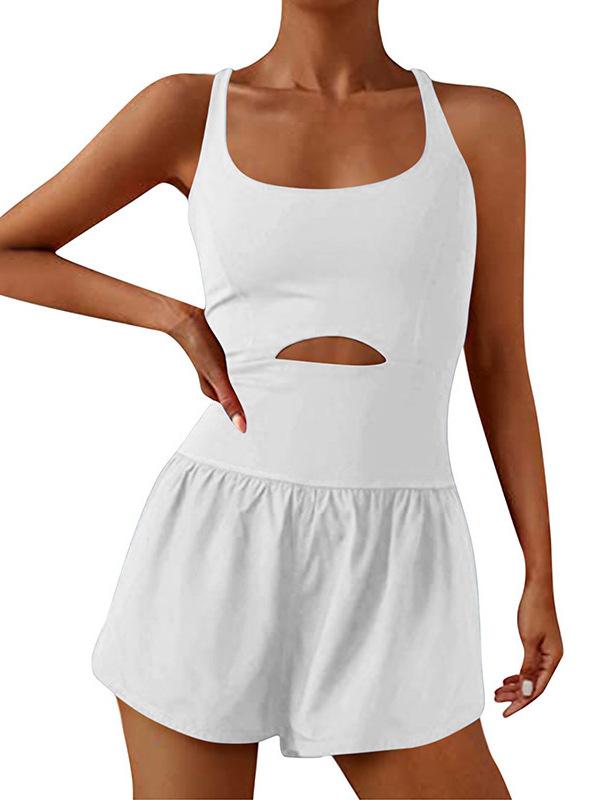 ヨガウェア レディース 美背 ダブルストラップ タイト オールインワン スポーツ ロンパース サロペット ジャンプスーツ ショートパンツ ストレッチ 伸縮性