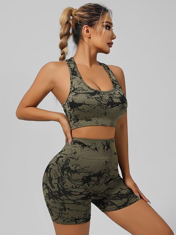 ヨガウェア レディース セットアップ スポーツブラ ショーツ 速乾 ノンストレス 伸縮性 アウトドア トレーニング ジム ランニング
