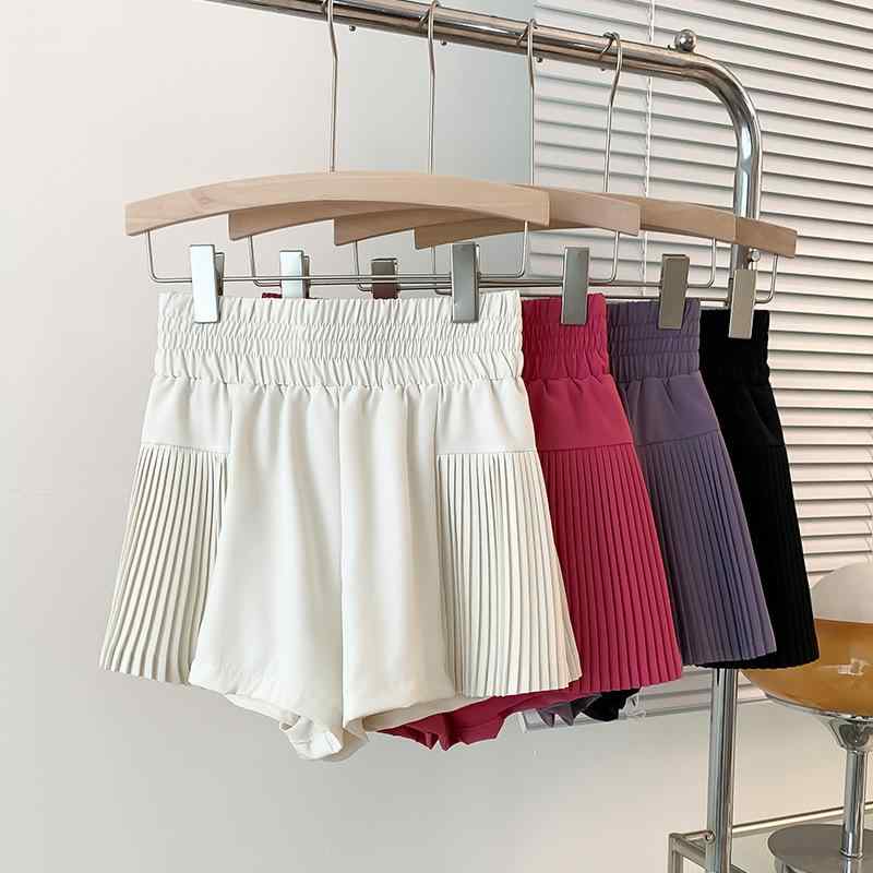 ショートパンツ レディース サイド ギャザー 裏地付き ヨガ ジム ランニング スポーツ ウェア