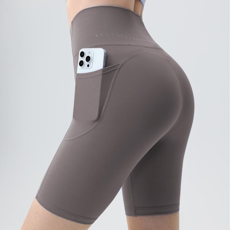 ヨガパンツ レディース 高腰 腹部コントロール ヒップアップ ランニング トレーニング ウェア ハーフパンツ ポケット付き 5分丈 運動 スポーツ サイクリング 抗菌