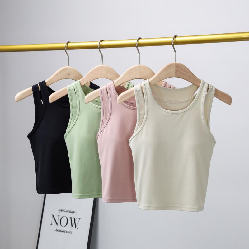 ヨガウェア レディース スポーツブラ 一体型 美背 ランニング トレーニング トップス 接触冷感 吸湿速乾