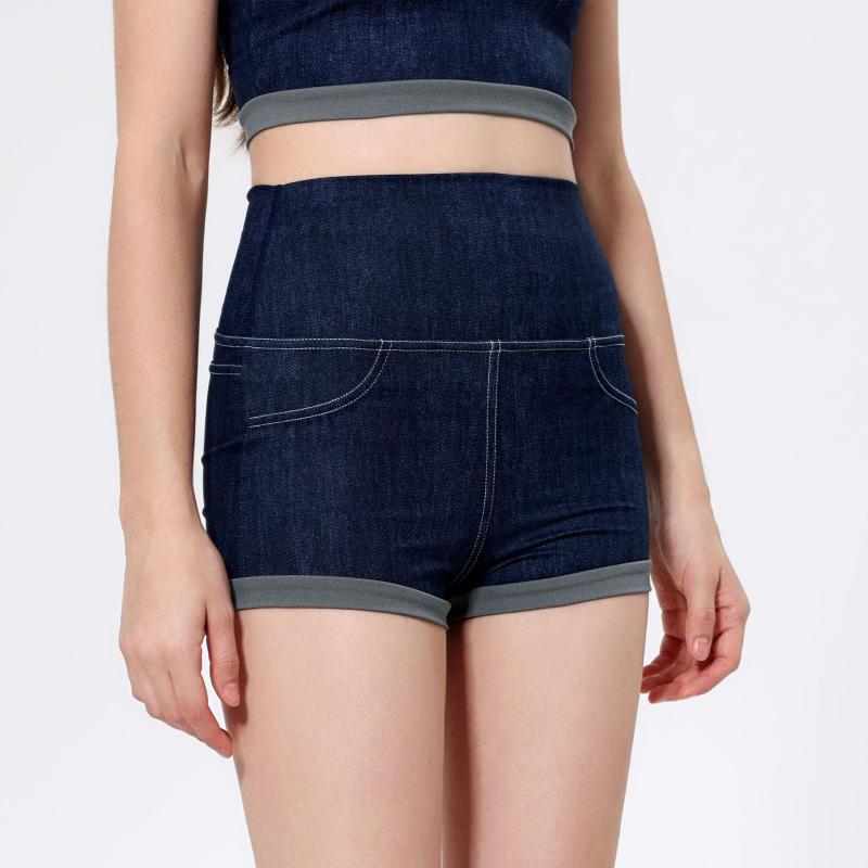 ヨガパンツ レディース ハイウエスト 速乾 スポーツパンツ 運動着 ジム ホットパンツ 美尻 着痩せ デニム風