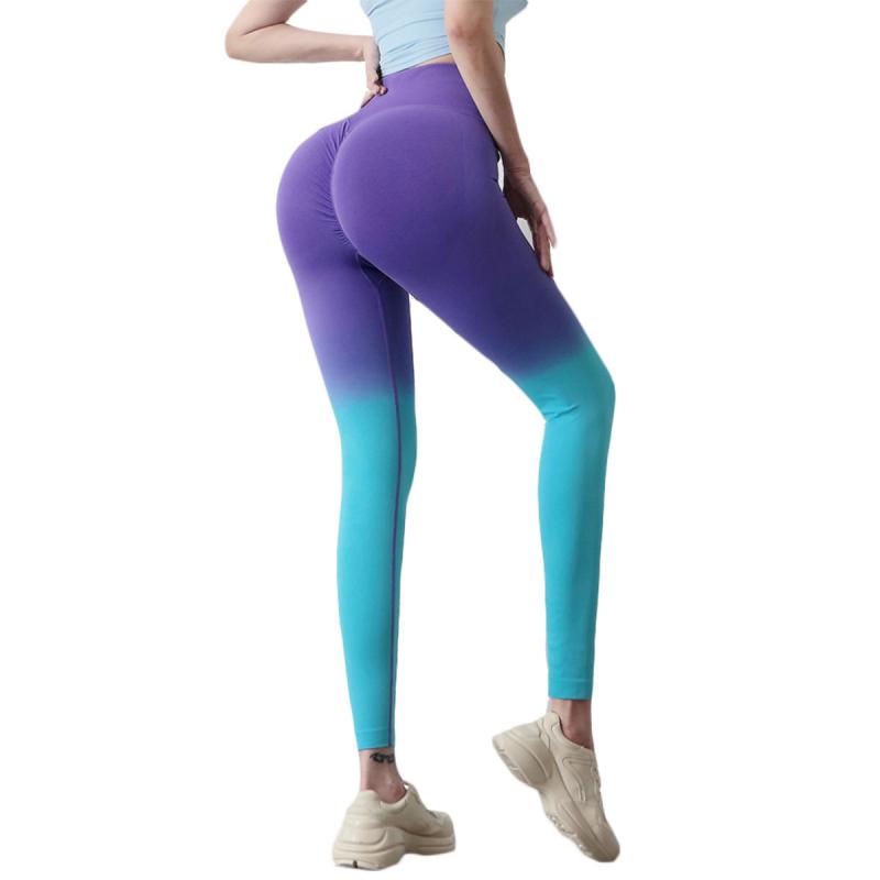 ヨガパンツ レディース 高腰 提臀 スポーツ レギンス ランニング ウェア 美尻 グラデーション シームレス タイツ トレーニング フィットネス
