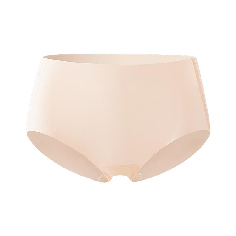 ショーツ レディース 超軽量 薄型 シームレス アイスシルク 接触冷感 通気性 中ウエスト 桑蚕糸 シルク 抗菌 三角パンツ スタンダードショーツ