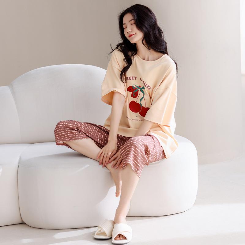 パジャマ レディース 春夏 半袖 綿 薄手 上下セット 胸パッド付き ルームウェア 部屋着 かわいい ナイトウェア・カテゴリ: セットアップ・素材: 綿・スタイル: セットアップ・主な素材: 綿・厚さ: 薄手・ネックライン: ラウンドネック...