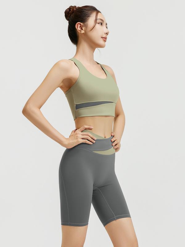 ヨガウェア レディース 高腰 蜜桃尻 ショートパンツ 上下セット スポーツウェア トレーニング ランニング フィットネス 吸湿速乾 ストレッチ 春夏