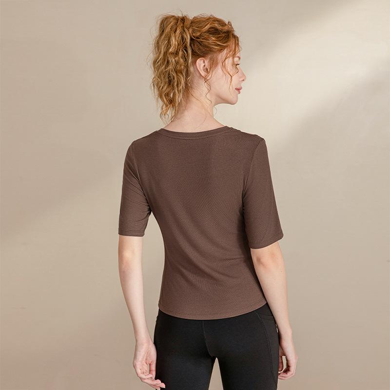 ヨガウェア レディース 半袖Tシャツ スポーツトップス 運動着 フィットネスウェア スリム 通気性 アウトドア トレーニング