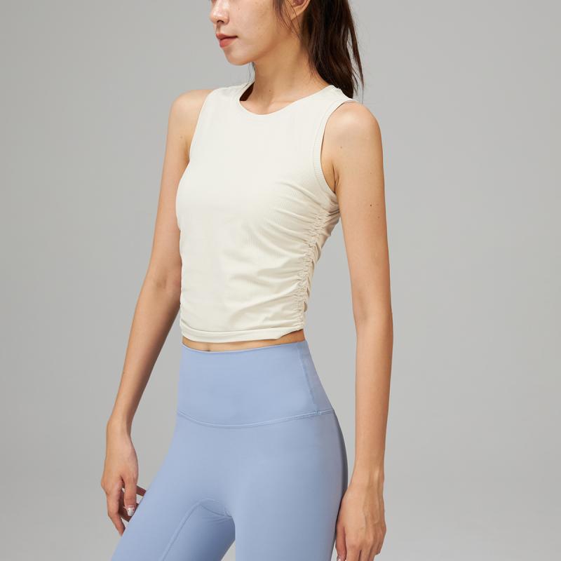 スポーツブラ レディース ヨガウェア トレーニングウェア ランニング ウェア ノースリーブ トップス へそ出し ショート丈 スリム フィット ストレッチ 吸湿速乾・カテゴリ: 背心・機能: 超強力な伸縮性・適用対象: 女性・柄: ストライプ...