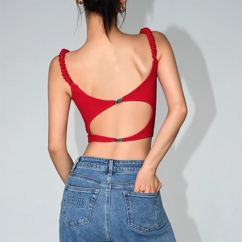 ヨガウェア レディース ノンワイヤー カップ付き 丈短め スポーツブラ トレーニング ランニング 運動 部屋着 接触冷感・カテゴリ: ベスト・機能: 吸湿・柄: 無地・誤差: 2-3cm・適合シーズン: 夏、冬、春、秋・生地名: 錦綸（ナイ...