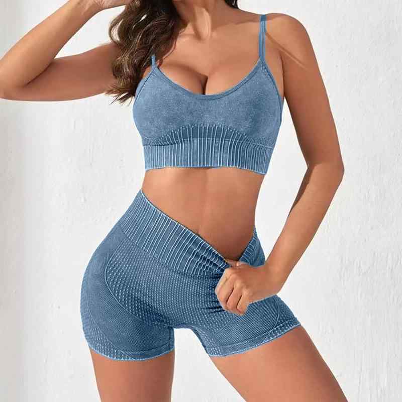 ヨガウェア レディース 上下セット スポーツブラ 短パン 伸縮性 吸湿速乾 ピーチヒップ レギンス 運動着 トレーニング スパッツ