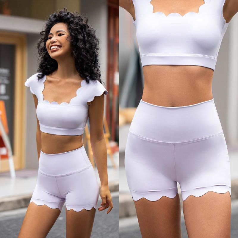 ヨガパンツ レディース ハイウエスト ヒップアップ 腹部コントロール 通気性 快適 ランニング ピラティス トレーニング スポーツ ショートパンツ・機能: 吸湿排汗・素材: 75%ナイロン、25%スパンデックス・カラー: ブラック（裾レース...