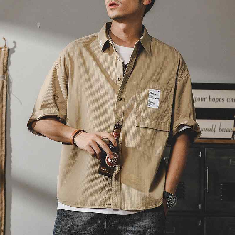 シャツ メンズ 男性用 半袖 シャツ トップス カジュアルシャツ ワークシャツ ビッグシルエット オーバーサイズ ゆったり 夏