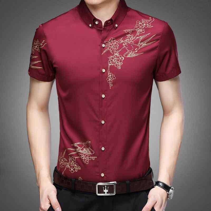 シャツ メンズ 男性用 半袖 花柄 薄手 襟付き カジュアル トップス 普段使い 部屋着 父の日