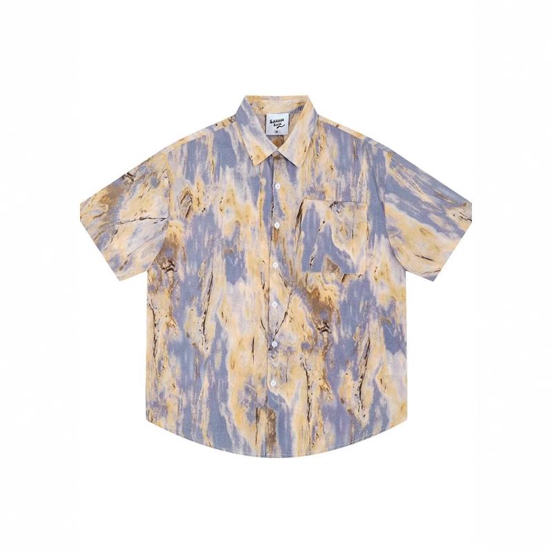 シャツ 男性用 半袖シャツ 接触冷感シャツ リゾート ビーチ ゆったり 涼しい[{"output": "・素材: 四面弹・材质功能: 洗濯機洗い可, 防しわ, 丈夫, 高弾性, アイロン不要, 高さ色堅牢度・生...