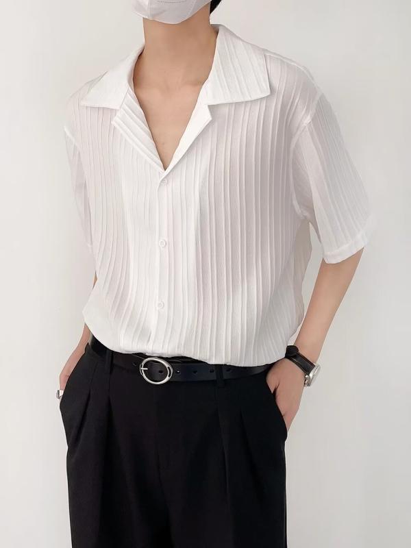 シャツ メンズ 男性用 トップス 春夏 ゆったり 小さめ 個性的 デザイン かわいい 半袖