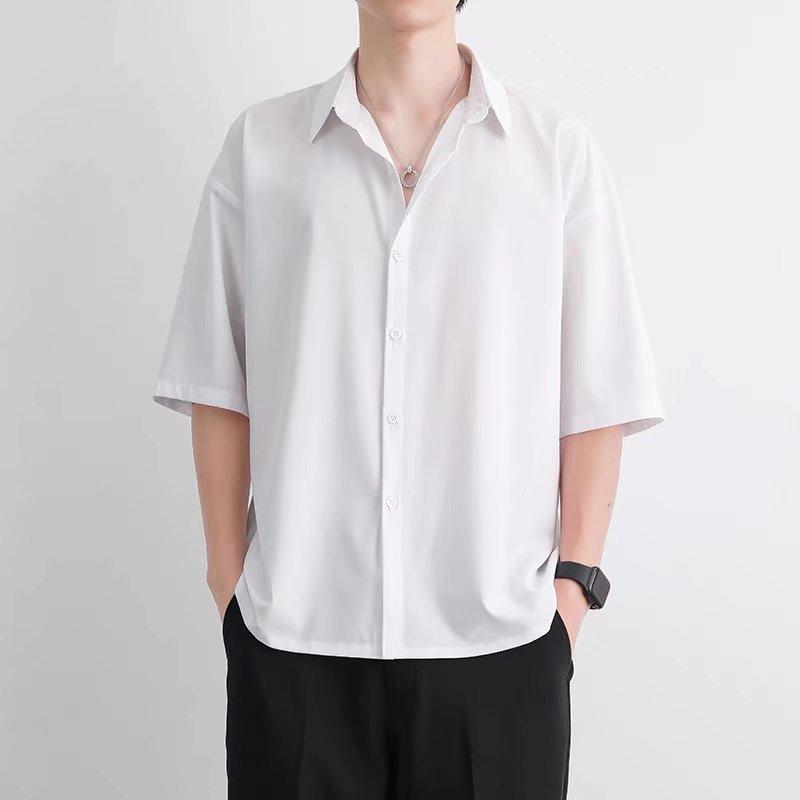シャツ メンズ 男性用 トップス 夏 薄手 接触冷感 和風 部屋着 カットソー 豪華感 カジュアル 半袖 アウター