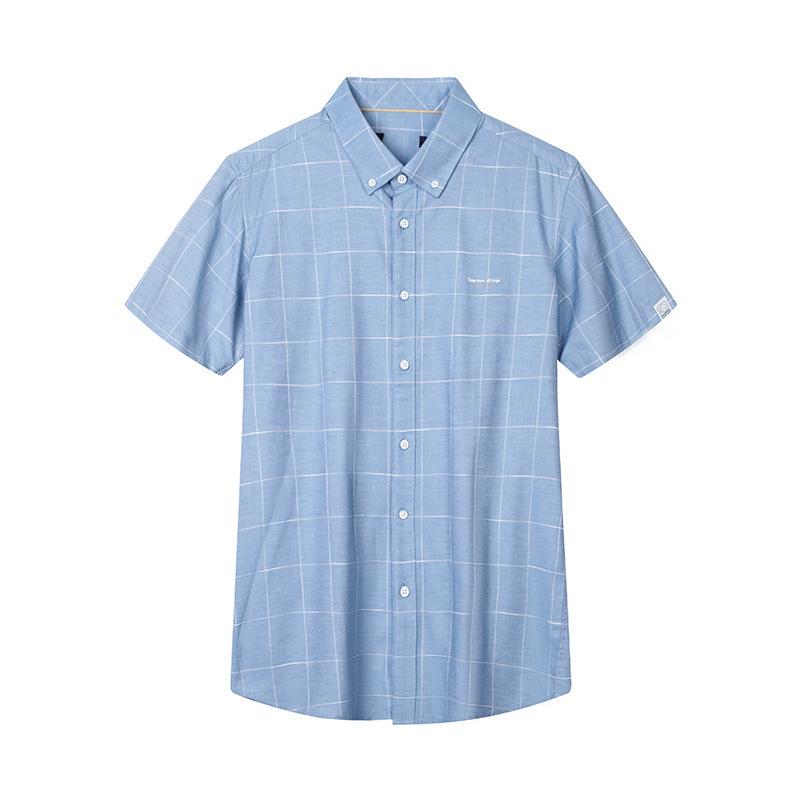 シャツ メンズ 男性用 ビジネス カジュアル 清涼 格子柄 半袖 トップス
