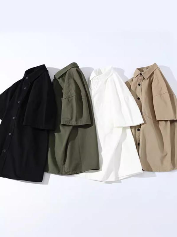 シャツ 男性用 綿 コットン 厚手 大きいサイズ ゆったり リラックス カジュアル