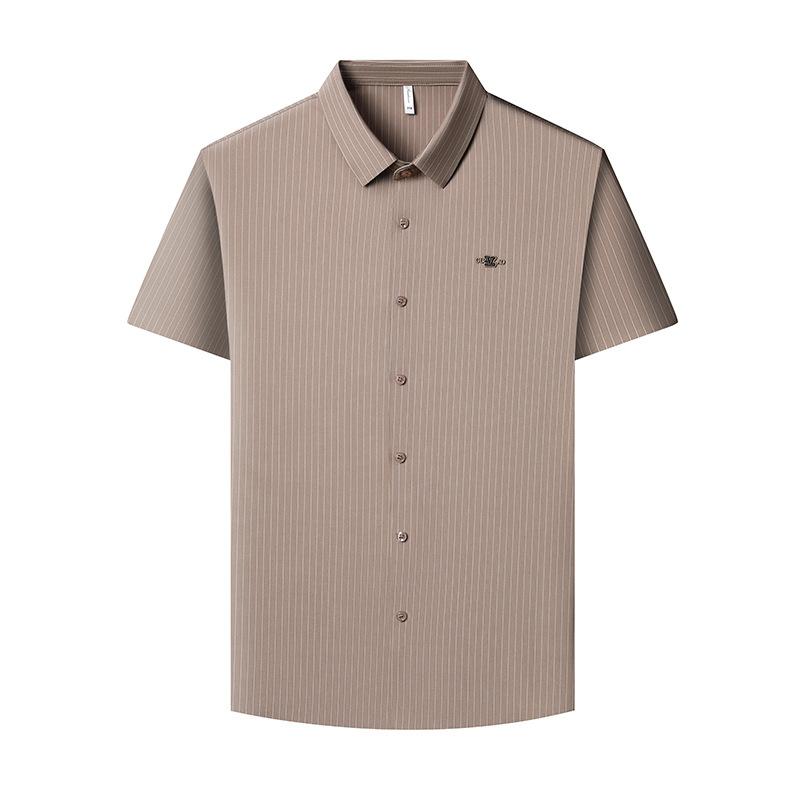 シャツ メンズ 男性用 接触冷感 無地 半袖 トップス ストレッチ 伸縮性 ビジネス カジュアル フォーマル 通勤 普段使い サマー・生地の素材: ポリエステル84.3%.ポリウレタン9.6%.レーヨン6.1%・素材機能: 洗濯機洗い可.防...