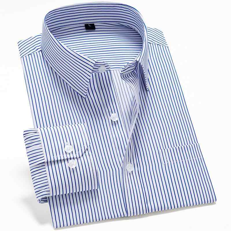 シャツ メンズ 男性用 長袖 ブルーストライプ柄 ビジネス カジュアル トップス 形態安定 抗シワ性 豪華感・货号: KB11・面料名称: 化纤类混纺・材质功能: 免烫・面料支数: 其他・风格: 商务正装・淘货类别: 时尚都市（24-35岁...