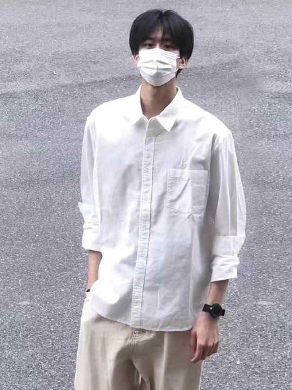 シャツ メンズ 男性用 トップス 綿 コットン 長袖 白シャツ フォーマル オフィス カジュアル ゆったり リラックス デイリー 日本製 アメカジ・素材: 綿・スタイル: レトロ・タイプ: カーディガン・フィット: ゆったり・ネックライン:...