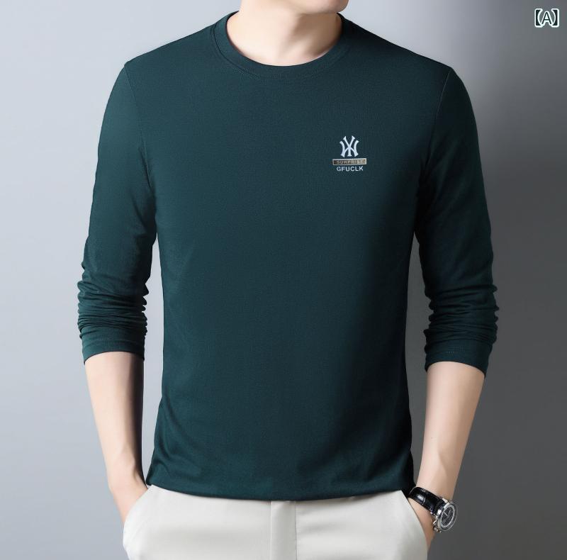 Tシャツ メンズ 男性用 春物 長袖 カジュアル クルーネック 薄手 プリント トップス 綿 普段使い 部屋着 伸縮性 吸湿性・スタイル: 軽熟休闲・主な素材: 綿・対象者: 若者・ネックライン: ラウンドネック・袖丈: 長袖・厚さ: 薄手...